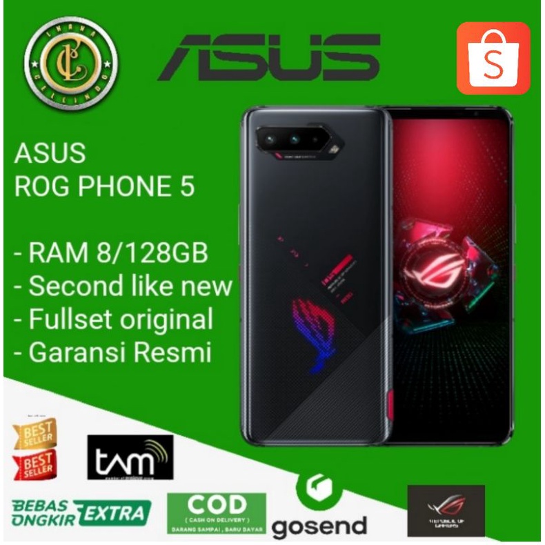 Jual Asus rog phone 5 RAM 8/128gb resmi fullset second | Shopee Indonesia