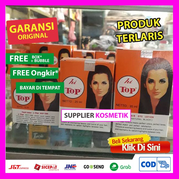 Jual Hitop Hi Top Semir Rambut Warna Hitam 15ml 35ml Cat Rambut Putih ...