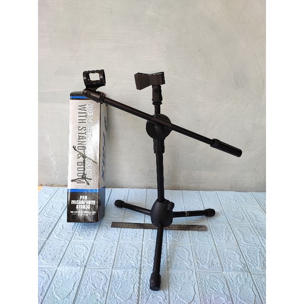 Jual Stand Cagak Mic Pendek PMX BS-19B Double Mic BS 19B Tripod Stand ...
