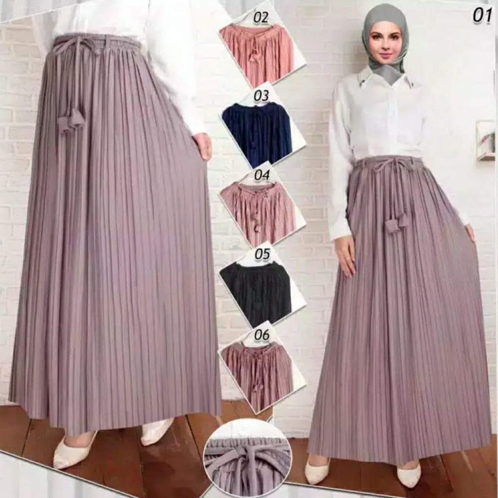 Jual Rok Tali Lonceng Plisket Hyget Super (TEBAL) | Shopee Indonesia