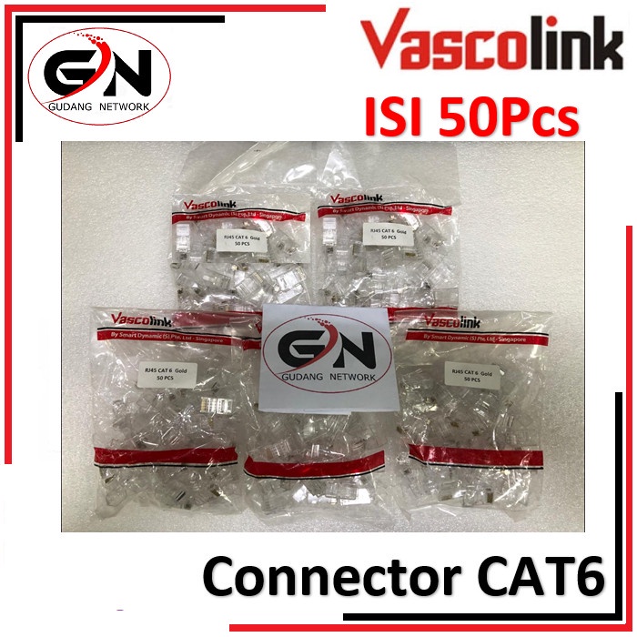 Jual Konektor RJ45 Cat.6 Vascolink Connector Cat6 Cat 6 | Shopee Indonesia