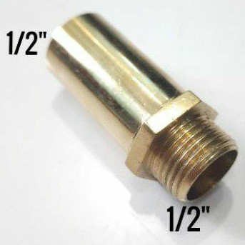 Jual Sok Kran Panjang Drat Luar 1/2" x Drat Dalam 1/2" KUNINGAN 40mm (E51) | Shopee Indonesia