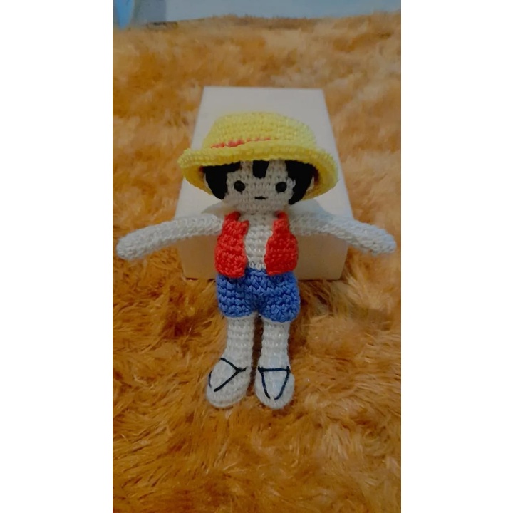 Jual amigurumi luffy/ Boneka Rajut/ Gantungan Kunci rajut/ keychain ...