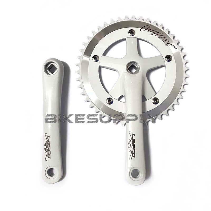 Jual Crank Set Sepeda Fixie Single Speed Merk Lasco Original 46T White ...