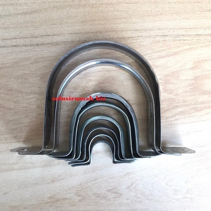 Jual Klem pipa 4" 4 inch 4 " inc in zinc pipe plat omega seng besi ...