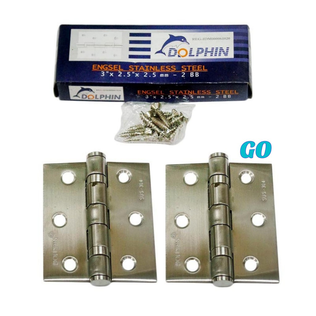 Jual Engsel Stainless SUS 304 Asli Dolphin - Engsel Pintu 3 Inch ...
