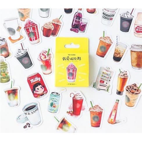 Jual Label Sticker - A Glass of Drink (46pcs) | Shopee Indonesia