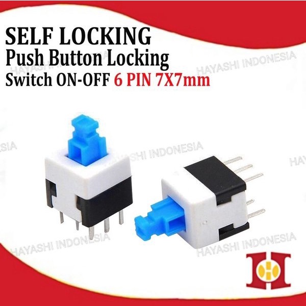 Jual Switch Push Button On Off Self Lock Saklar Tekan 6 Pin Kaki 7 x 7 Mm | Shopee Indonesia