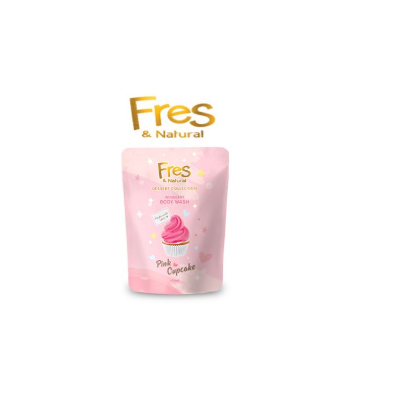 Jual SABUN MANDI CAIR FRES & NATURAL PINK CUPCAKE POUCH 450ML | Shopee ...