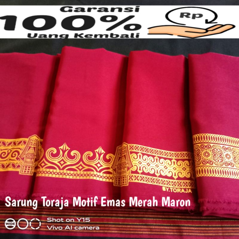 Jual Sarung Toraja Dewasa Motif Merah Maron Ukuran 90x120cm | Shopee ...
