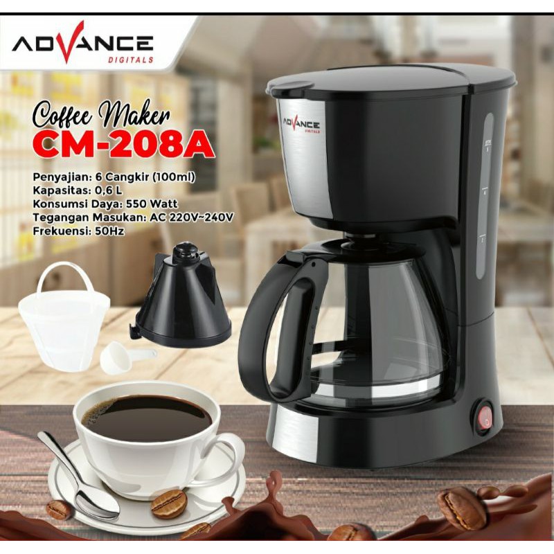 Jual ADVANCE COFFEE MAKER CM-208A | Shopee Indonesia
