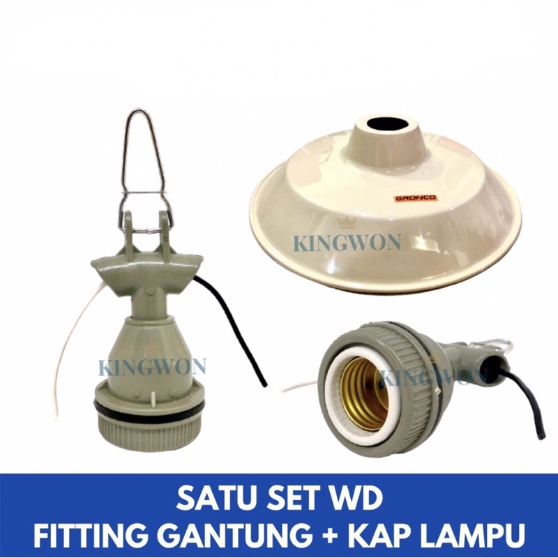 Jual KAP LAMPU Satu Set Jalan KAP WD + FITTING GANTUNG KERAMIK E27 uk 31cm | Shopee Indonesia