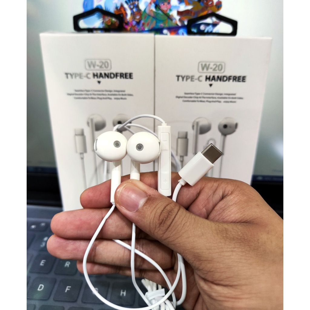 Jual Headset Earphone Model Type-C support semua tipe smartphone dengan ...
