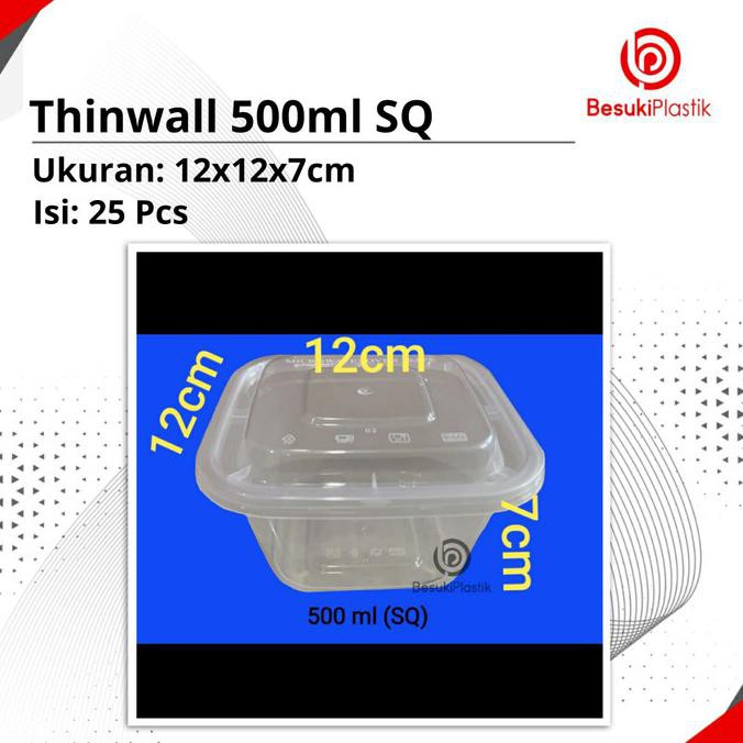 Jual Kualitas Terbaik] Thinwall 500Ml Sq / Thinwall 500Ml Kotak Persegi ...
