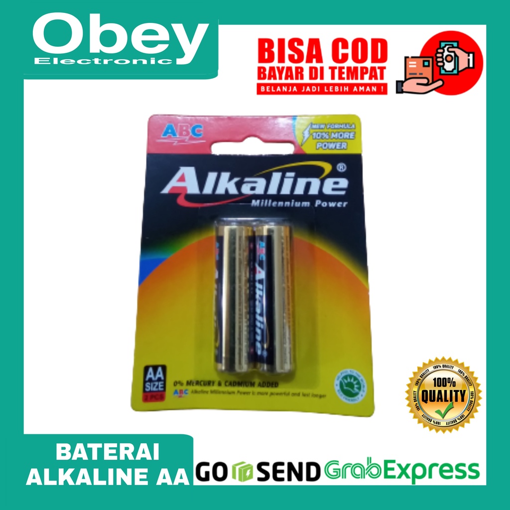 Jual Baterai ABC Alkaline AA-A2 isi 2 pcs 1.5V | Shopee Indonesia
