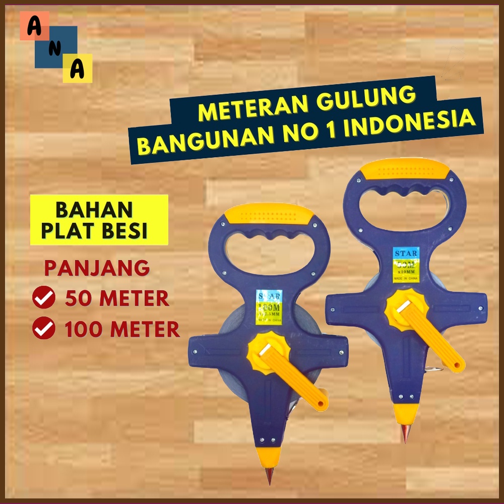 Jual Meteran Plat Besi Tanah Tancap Gulung Roll 50M 100M Alat Perkakas ...