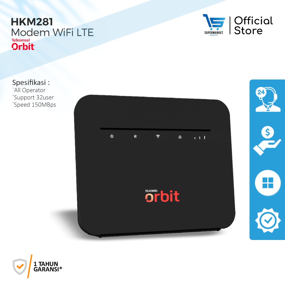 Jual Modem WiFi 4G LTE HKM281 Orbit Pro Telkomsel HKM 281 Router WiFi ...