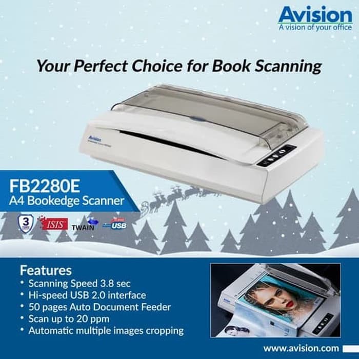 Jual AVISION FB2280E Bookedge Scanner Flatbed ID Card Scan FB2280 E | Shopee Indonesia
