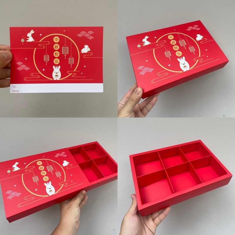 Jual Dus mooncake 100gr sekat 6 + Free Thankyou card (Harga untuk 5 pcs ...