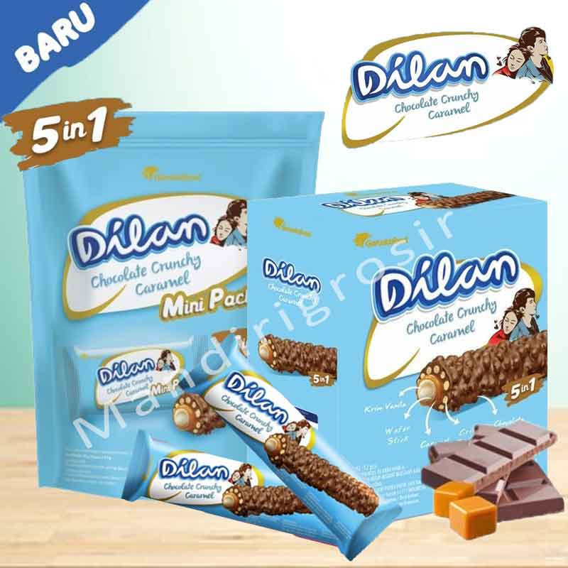 Jual Chocolate Crunchy Caramel Mini * Dilan * Wafer Roll Krim Vanilla ...