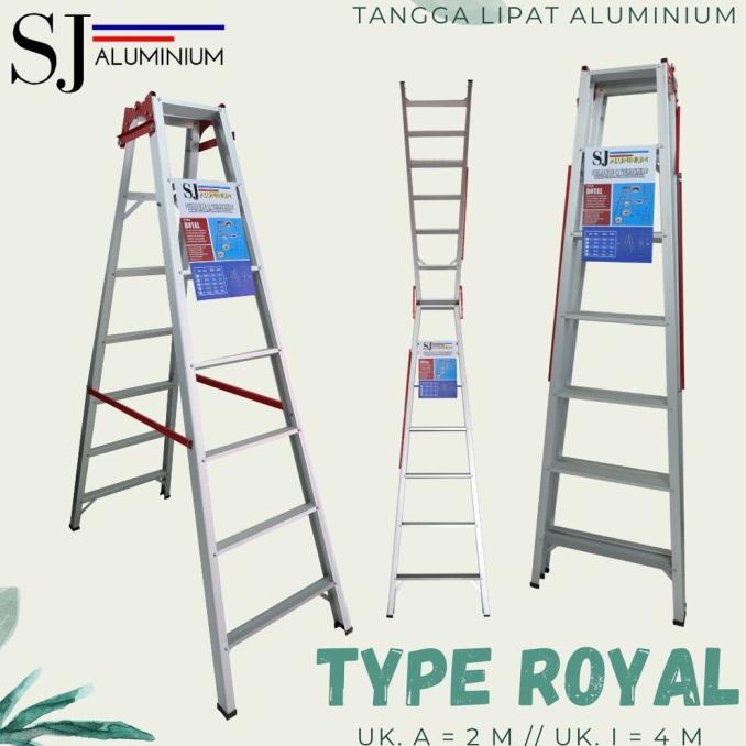Jual AH71 TANGGA LIPAT ALUMINIUM LADDER ROYAL 2 METER / 2 M / 200 CM ...