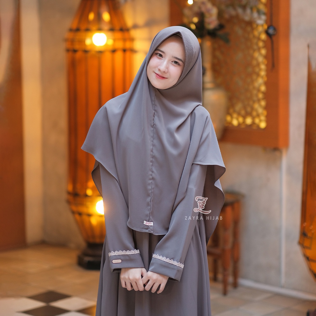 Jual Zayra HIjab | Khimar Queena Basic Abaya | Shopee Indonesia