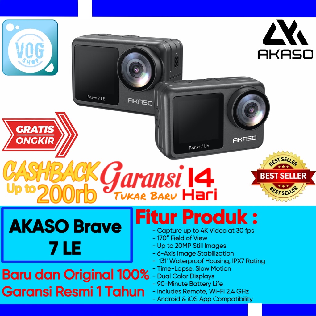 Jual Akaso Brave 7 LE 4K Dual Display Action Camera | Shopee Indonesia