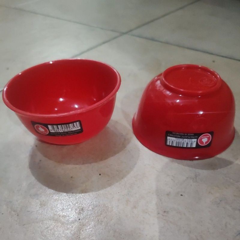 Jual mangkuk plastik merah cap ULTRA No-353 mangkok sop bubur mangkok ...