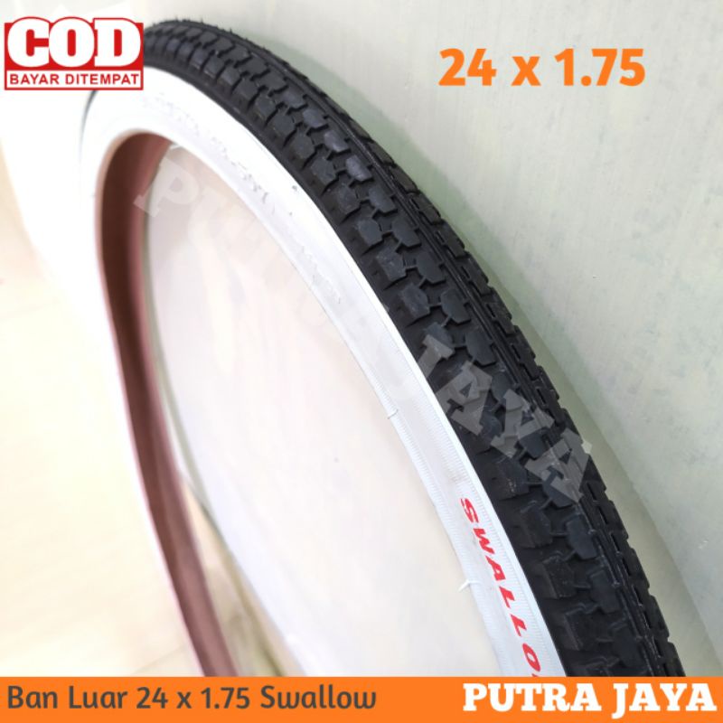 Jual Ban Sepeda 24 x 1.75 Luar Dalam SWALLOW DELI TIRE Ukuran 24 x 1 75 Putih Sepeda Dewasa MTB ...