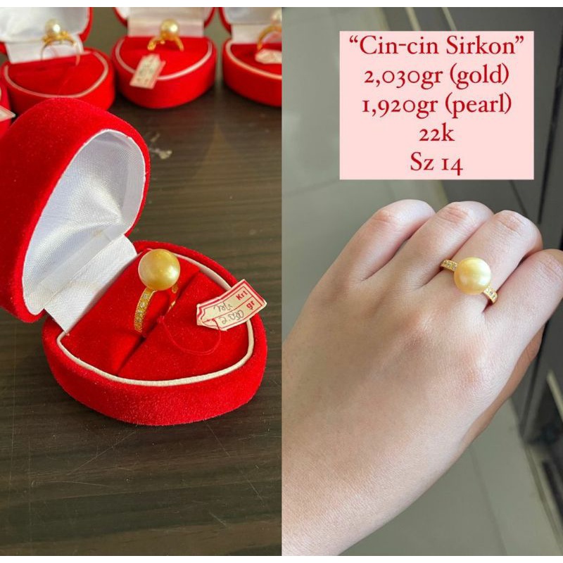 Jual Cincin emas 22k Mutiara Air Laut /Model simpel | Shopee Indonesia