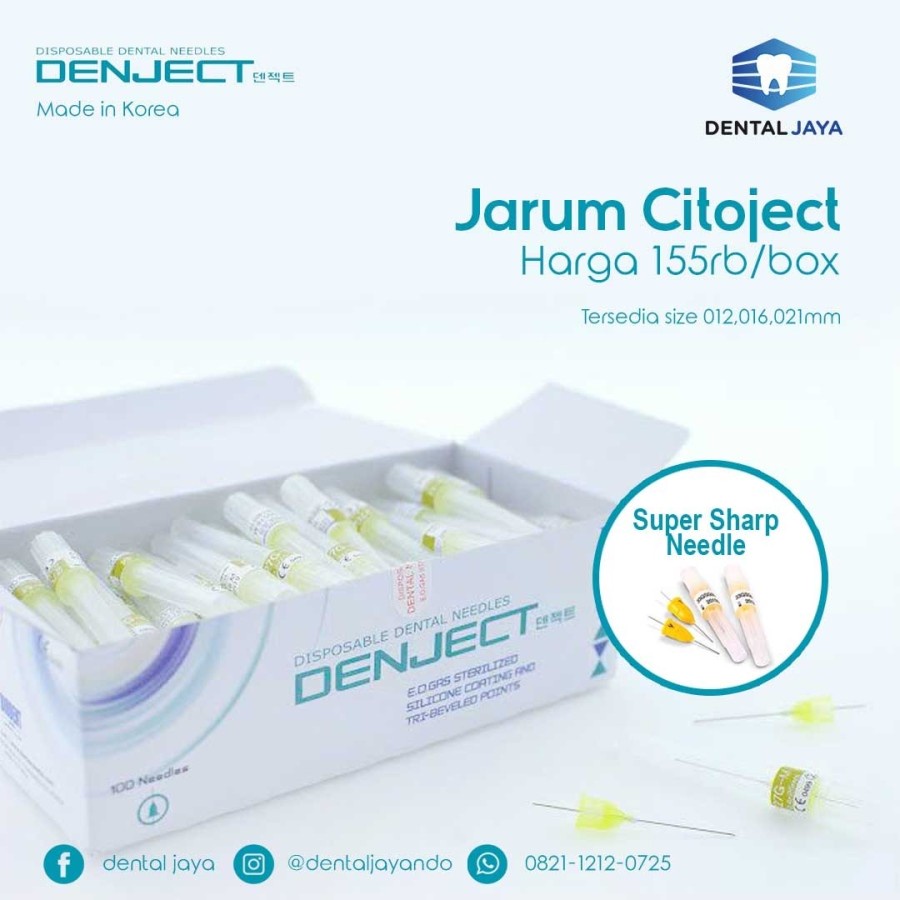 Jual Biodent Jarum Citoject Denject | Carpule | Needle | Shopee Indonesia