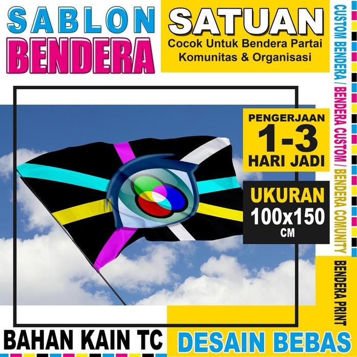 Jual Sablon Bendera Custom Desain Suka-suka - Uk.100x150cm - Kain TC ...