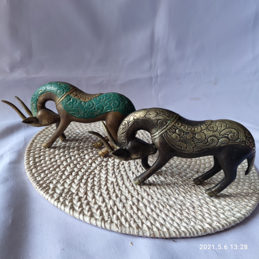 Jual deer brass statue vintage impala patung rusa perunggu kuningan ...