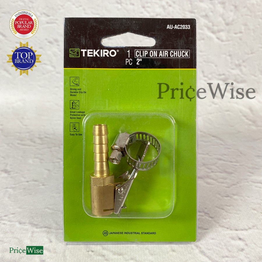 Jual Alat Isi Angin Model Klip Jepit 2 inch Tekiro / Clip on Air Chuck ...