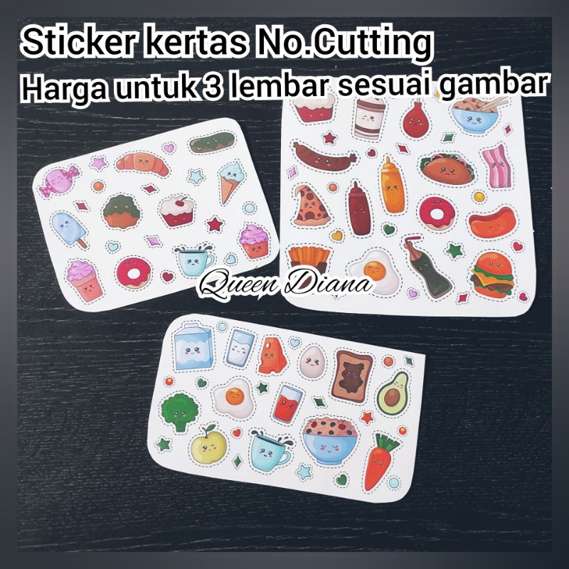 Jual No Cutting Sticker 3 lembar stiker aesthetic unik aksesoris murah ...