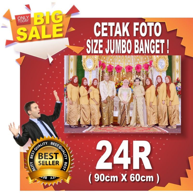 Jual CETAK FOTO + FRAME 24R JUMBO (90CM X 60cm) | Shopee Indonesia