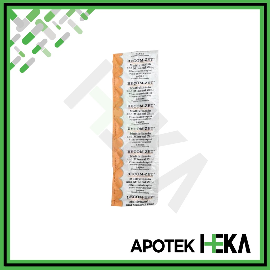Jual Becom-Zet Multivitamin dan Mineral Zinc Strip isi 10 Tablet ...