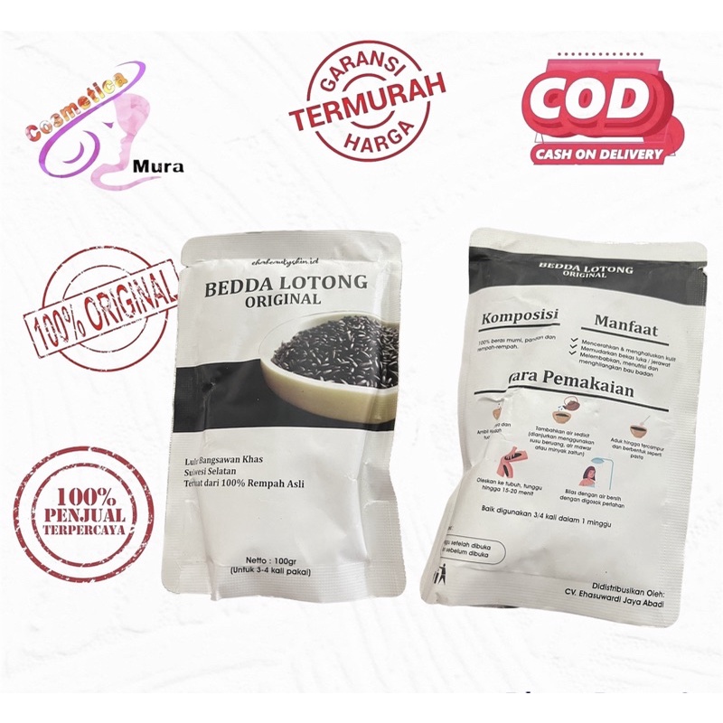 Jual ⚡️[ kemasan pouch ] Lulur Bedda Lottong/ Lulur bedda lotong Khas ...