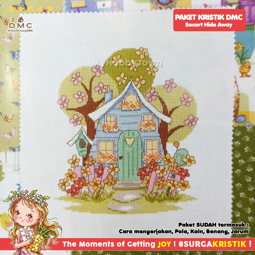 Jual Paket DIY Craft Sulam Kristik Strimin TUVA Retro - Secret Hide ...