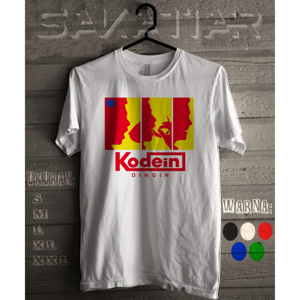 Jual Kaos Kata Plesetan Logo KODEIN DINGIN - Kaos Distro Murah Plesetan ...