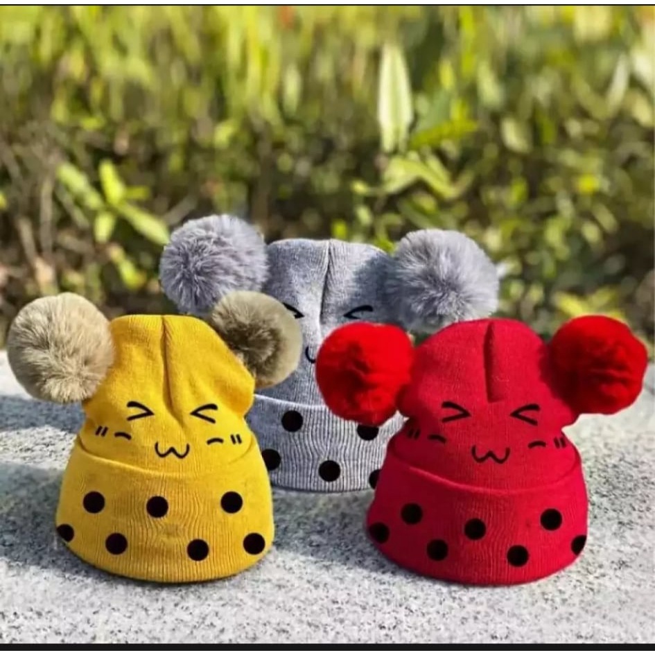 Jual Kupluk Bayi Terbaru Model Bordir Boba / Topi Kupluk Rajut Motif ...