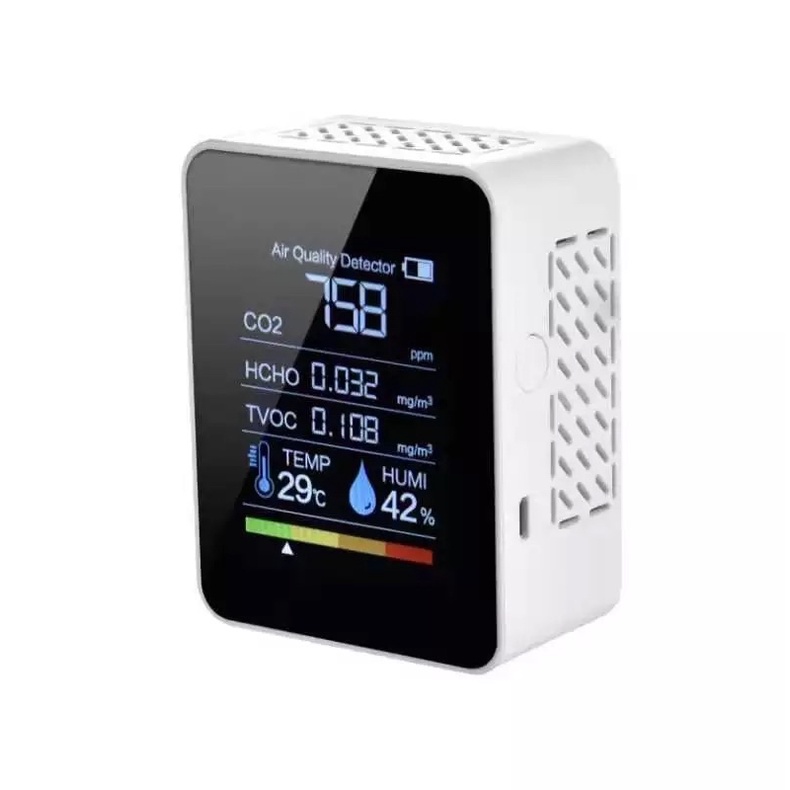 Jual CO2 Meter Digital Temperature Humidity Tester Carbon Dioxide 5 in ...