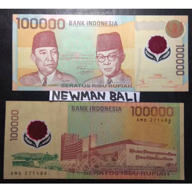 Jual #12 Uang Kertas Kuno 100Rb Seri Soekarno Hatta Polimer Plastik th ...