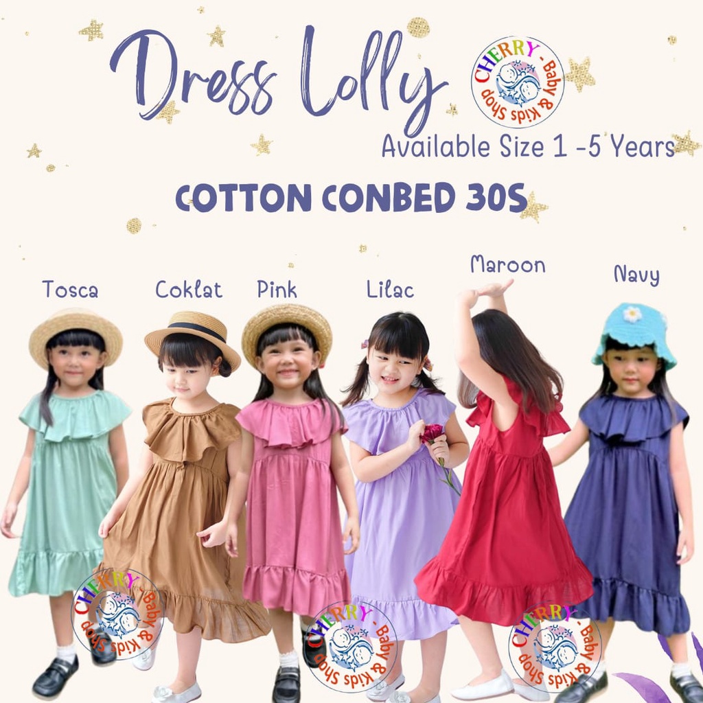 Jual Dress Loly 1 - 5 Tahun Dress Anak Smilee Lolly Dress Lucu Adem Lembut Sehari hari Anak CBKS ...
