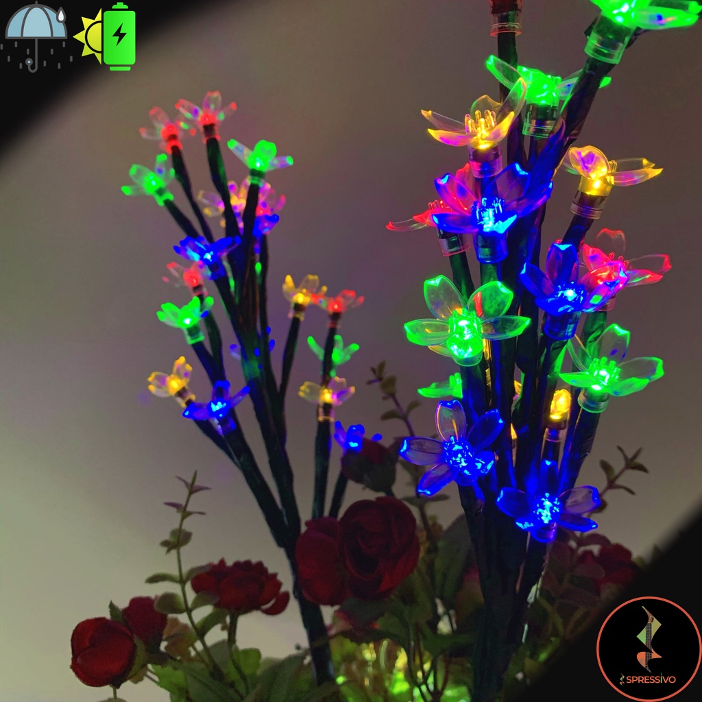 Jual Lampu Hias LED Taman Tenaga Surya Rangkaian Bunga RGB Dekorasi ...