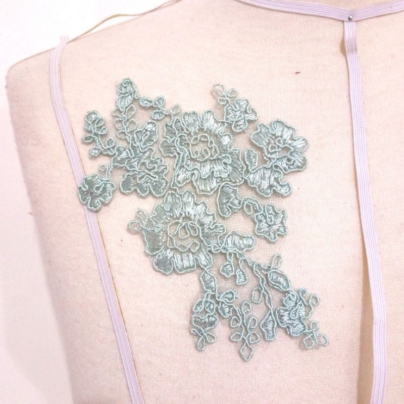 Jual Aplikasi brokat tile kembang hiasan masker gamis kebaya perca ...