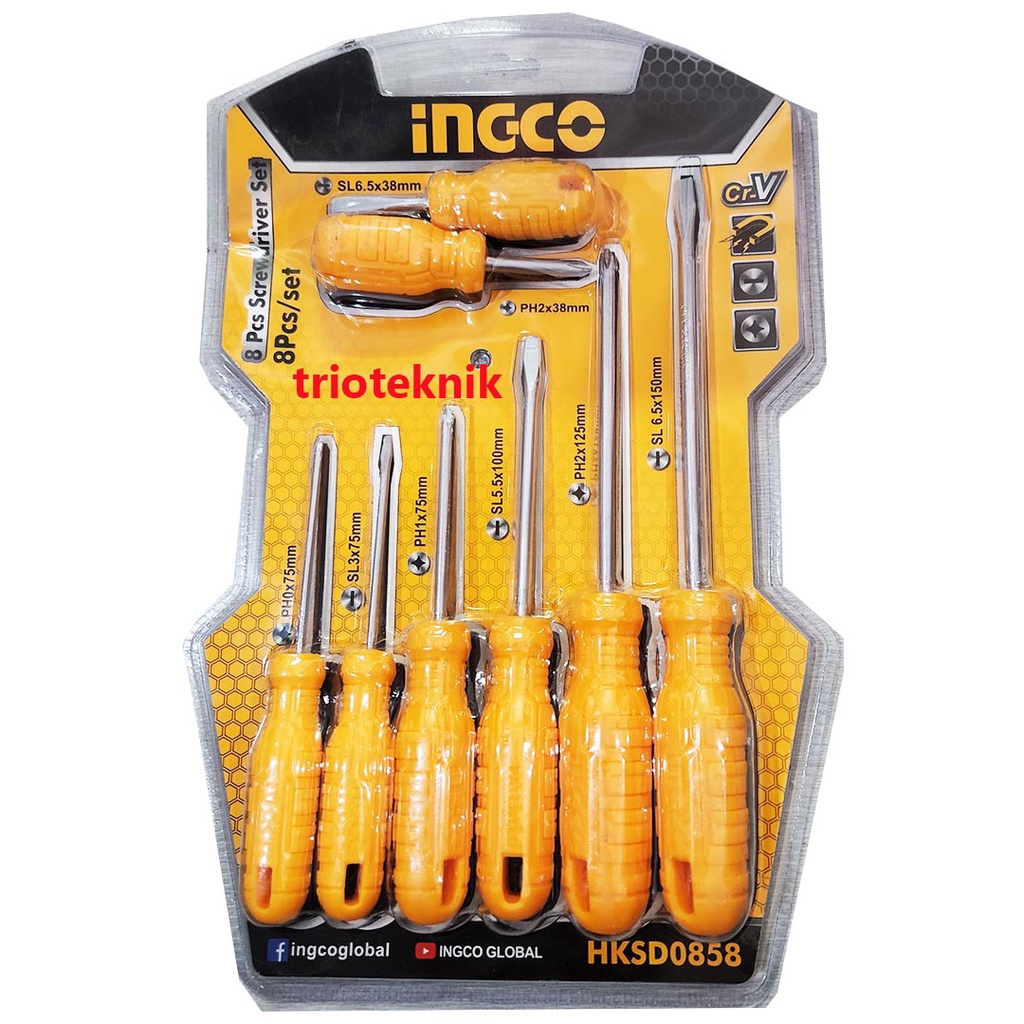 Jual Obeng Set Ingco 8-in-1 HKSD0858 Kualitas Industrial Desain Ergonomis | Shopee Indonesia