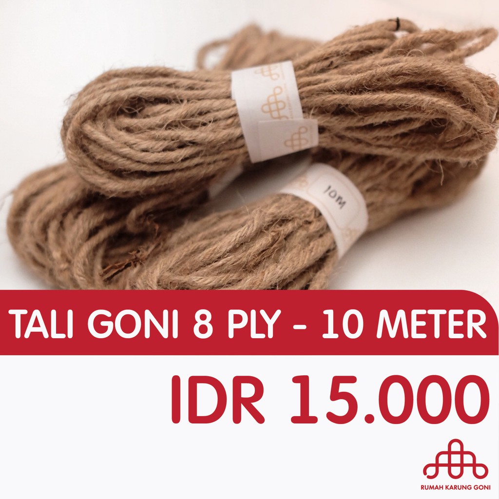 Jual TALI GONI SEDANG 10 METER 8 PLY - TALI RAMI - JUTE ROPE | Shopee ...