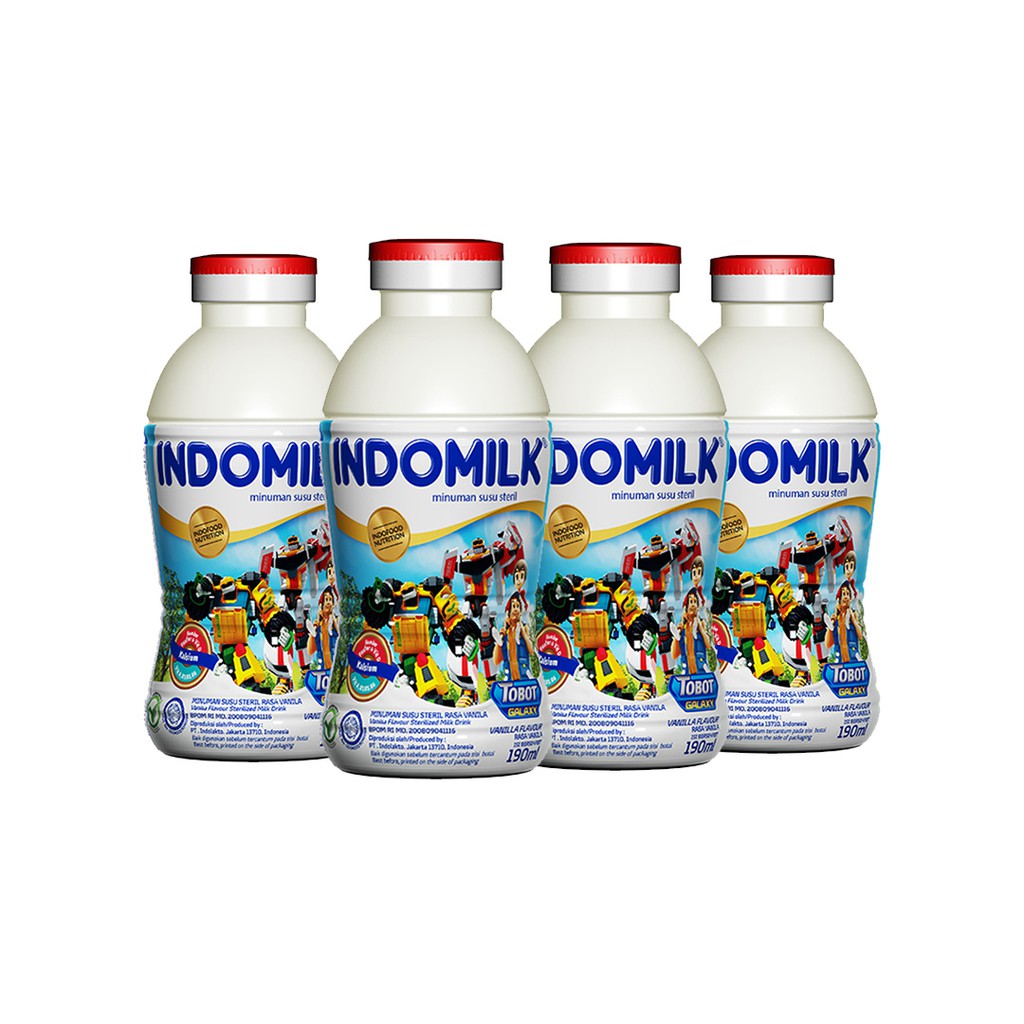 Jual SUSU STERIL INDOMILK VANILLA 190 ML X 4 Pcs | Shopee Indonesia
