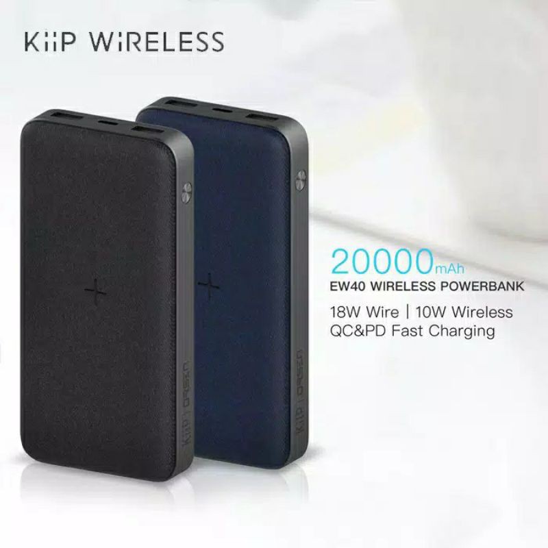 Jual KIIP WIRELESS POWERBANK 10W FAST CHARGING PD & QC 3.0 18W 20000mAh ...